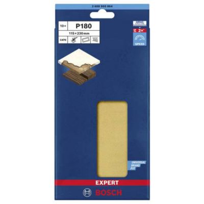 Papier abrasif EXPERT C470 115 x 230 mm G180 - lot de 10, 14 trous ...