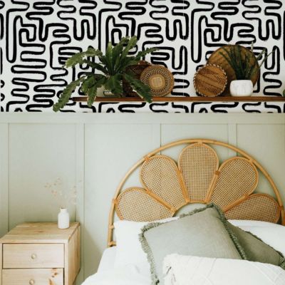 Papier peint adhésif jardin zen noir en vinyle lavable et amovible - 1 ...