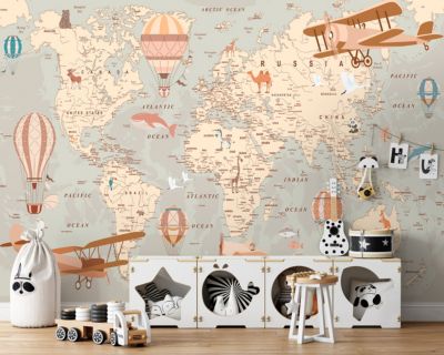 Papier Peint Enfant Carte Du Monde