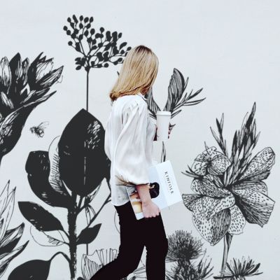 Papier peint panoramique Fleurs des Champs, Blanc 300 x 250cm