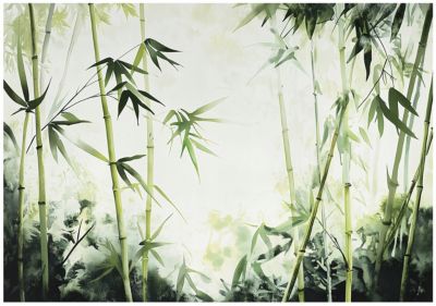Papier Peint Panoramique Intissé Vert Nature 350x250 cm - Colle Inclus ...