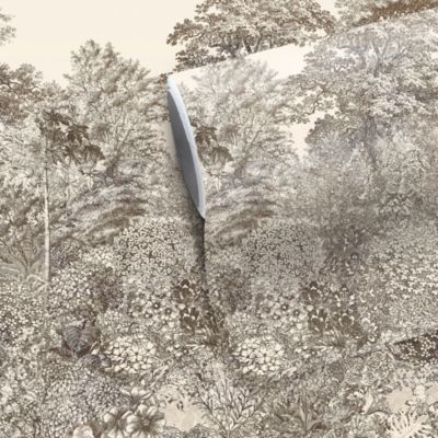 Papier peint panoramique Intissé GoodHome Sugil noir et blanc 300 x 280 cm