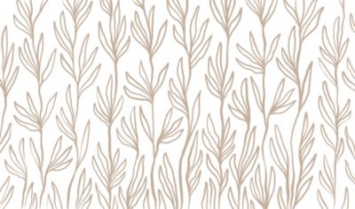 Papier peint panoramique Leaves, Blanc 340 x 250cm