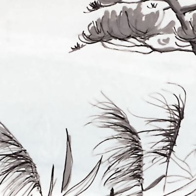 Papier peint panoramique Sur les bords du lac, Beige 150 x 250cm