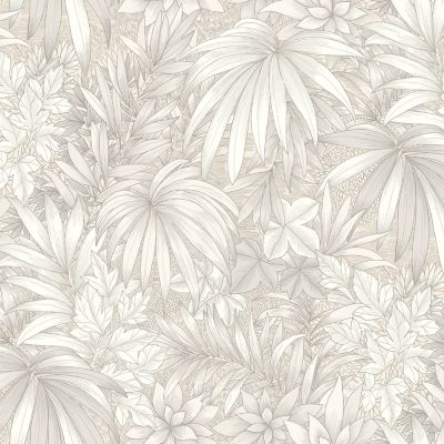 Papier peint vinyle intissé Allure Lutece mat et satiné feuilles beige ...