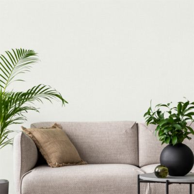 Papier peint vinyle intissé uni structuré blanc L.1000 x l.52 cm ...