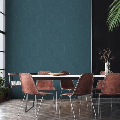 Papier vinyle sur intissé GoodHome Masson bleu | Castorama