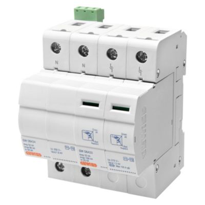 Parafoudre monophasé + neutre 25 kA - Type 1+2 - 4 modules - GEWISS ...