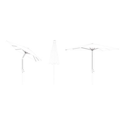 Parasol centré inclinable rectangulaire ouverture manivelle toile moon ...