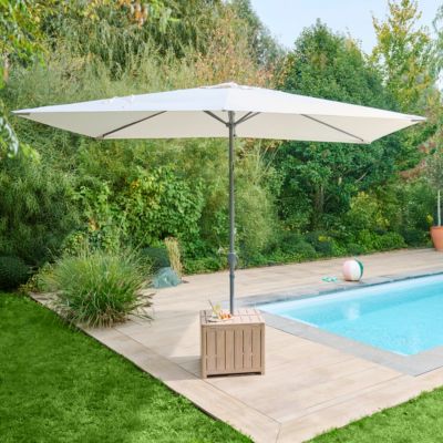 Parasol centré inclinable rectangulaire ouverture manivelle toile moon ...