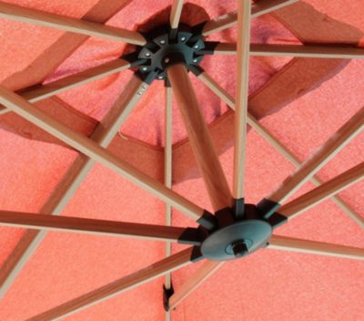 Parasol déporté 3x3m - effet bois - Terracotta - QUARTZ