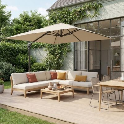 Parasol déporté carré 3x3m haut de gamme - Falgos - ecru- Parasol ...