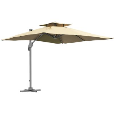 Parasol déporté carré pivotant manivelle dim. 2,97L x 2,97l x 2,64H m ...