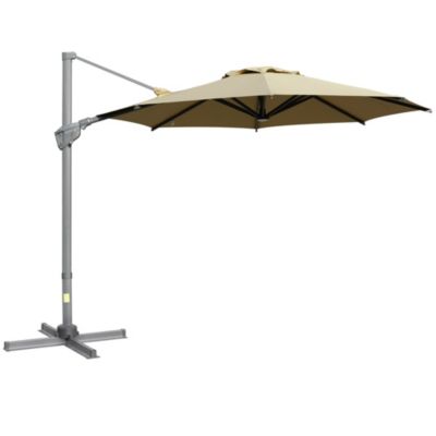 Parasol déporté octogonal inclinable pivotant manivelle dim. 3L x 3l x ...
