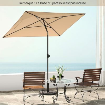 Parasol de Jardin Exterieur 213x140cm,avec Toit Inclinable,Bouton ...