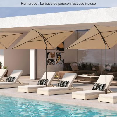 Parasol de Jardin Exterieur 213x140cm,avec Toit Inclinable,Bouton ...