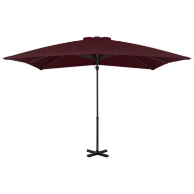 Parasol deporte avec mât en aluminium aluminium bordeaux Helloshop26