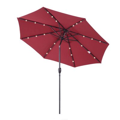 Parasol lumineux octogonal inclinable dia. 2,75 x 2,33 m parasol LED ...