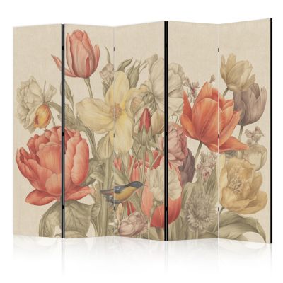 Paravent -Fleurs coloréesclair - Illustration