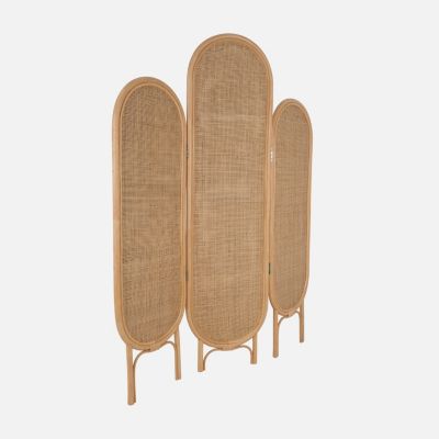 Paravent pliable intérieur en rotin et cannage. bois naturel. vintage ...