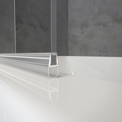 Pare-baignoire 1 volet pivotant 80 x 140 cm, verre transparent ...