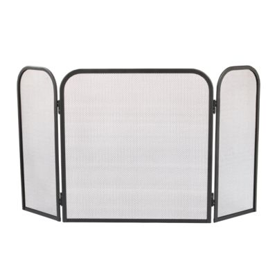 Pare-feu 3 volets en acier noir GoodHome Stoss L.96.5 x l. 53 cm