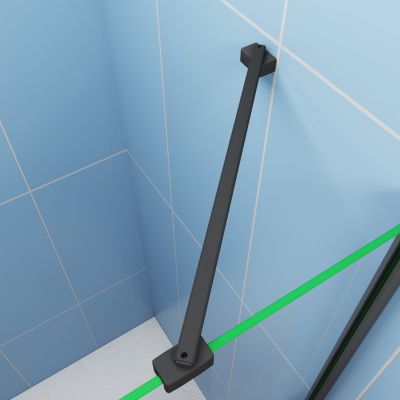 Paroi de douche fixe 90x200 cm - verre 8 mm anticalcaire - Noir mat ...