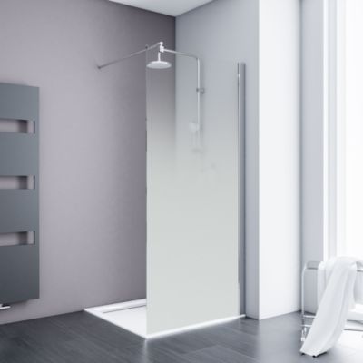 Paroi de douche fixe à l'italienne l.90xH.200cm, Walk In, verre brume ...