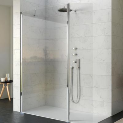 Paroi de douche fixe Kinedo Kinequartz Duo H2,00m L1,40m fixation à gauche