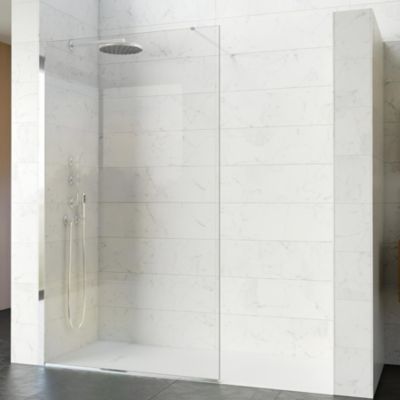 Paroi de douche fixe Kinedo Kinequartz Solo L80cm H2,00m charnières murales