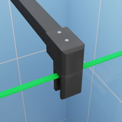 Paroi de douche fixe Noir 140 x 200cm - 8mm verre anticalcaire ...