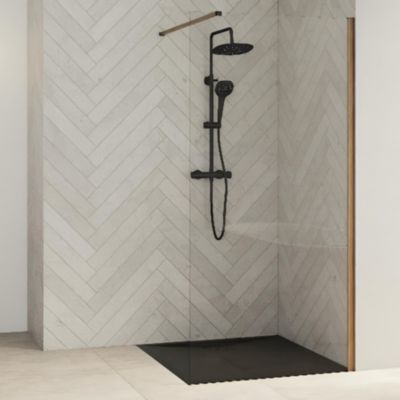 Paroi de douche kinedo Smart Design Solo Nordic 140 chêne naturel verre ...