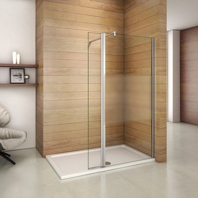 Paroi de douche à l'italienne - 110 x 200cm -bande centrale sablé -8mm ...