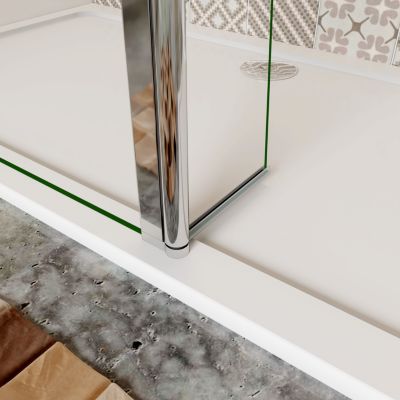 Paroi de douche à l'italienne fixe 160x200cm - avec volet pivotante ...