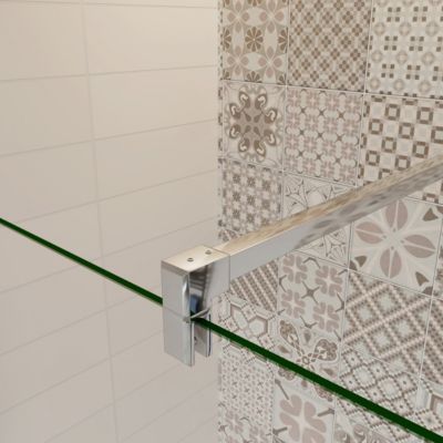 Paroi de douche à l'italienne fixe 160x200cm - avec volet pivotante ...