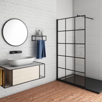 Paroi De Douche À L'italienne Noire 100x200cm - 8mm Verre Coloré ...