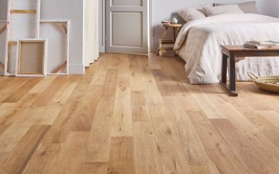Parquet contrecollé clipsable en chêne GoodHome Liskamm finition vernis ...