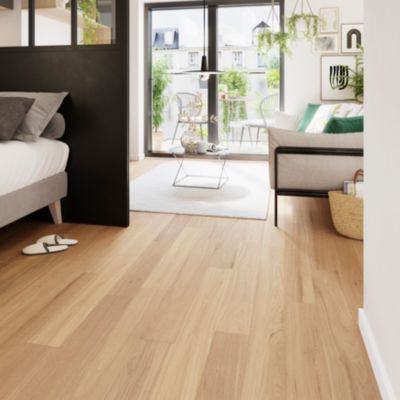 Parquet contrecollé clipsable Lulea M en chêne huilé naturel | Castorama