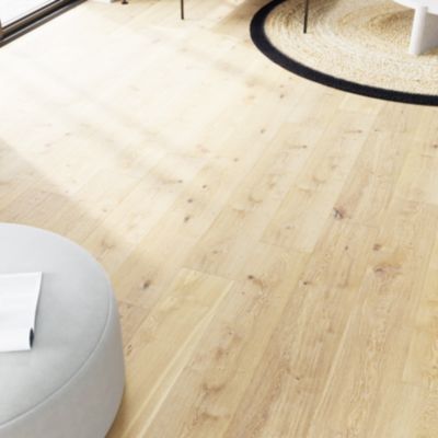 Parquet contrecollé clipsable Lulea XL en chêne vernis naturel rustique