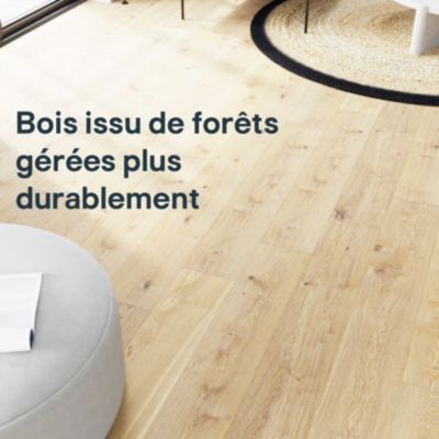 Parquet contrecollé clipsable Lulea XL en chêne vernis naturel rustique
