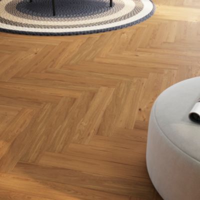 Parquet contrecollé clipsable Visby bâtons rompus en chêne huilé blond