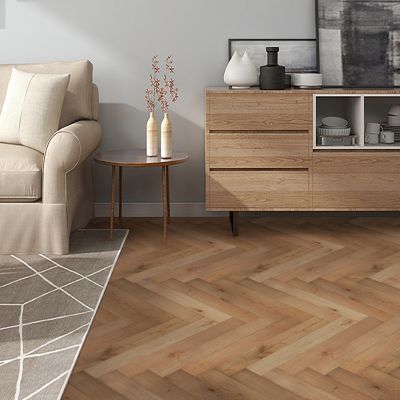 Parquet contrecollé clipsable Visby bâtons rompus en chêne huilé blond ...