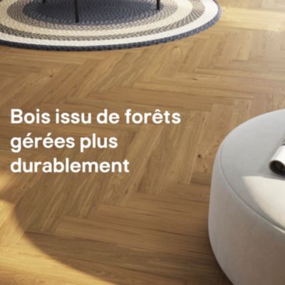 Parquet contrecollé clipsable Visby bâtons rompus en chêne huilé blond
