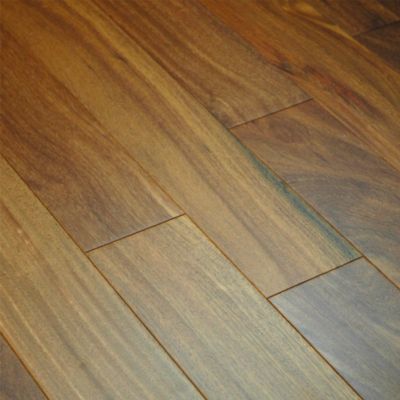 Parquet massif à coller Cumaru M verni brun