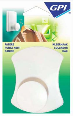 Patère pop GPI adhésive blanche