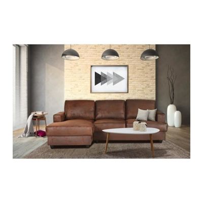 PAUL Canape dangle gauche 4 places - Tissu Marron vintage ...