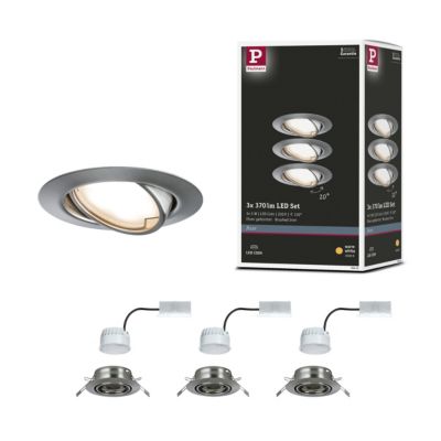 Paulmann Base 93421 jeu de 3 spots encastrables LED 15 W fer brossé ...