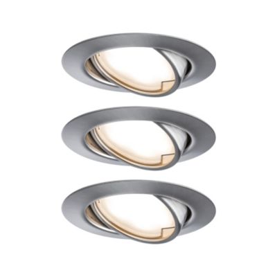 Paulmann Base 93421 jeu de 3 spots encastrables LED 15 W fer brossé ...
