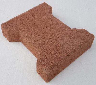 Pavé H béton rouge 20 x 16 cm, ép.45 mm