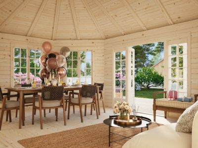 Pavillon de jardin en bois Hanna - PALMAKO - ép.44mm - 32,6 m² ...
